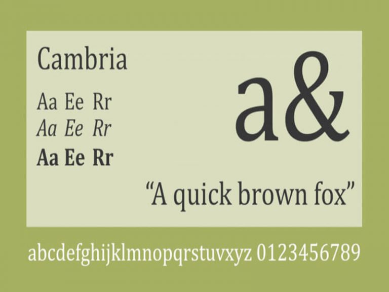 Cambria Font Free Download - Fonts Empire