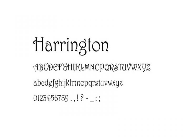 Harrington Font Free Download - Fonts Empire