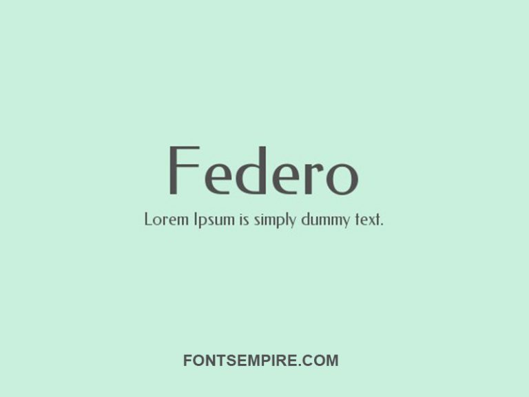 Federo Font Free Download - Fonts Empire