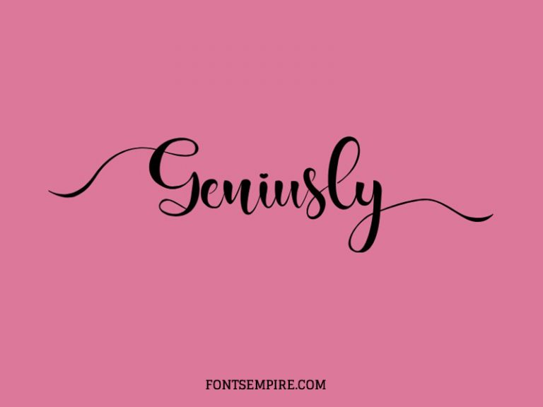 Geniusly Calligraphy Font Free Download - Fonts Empire